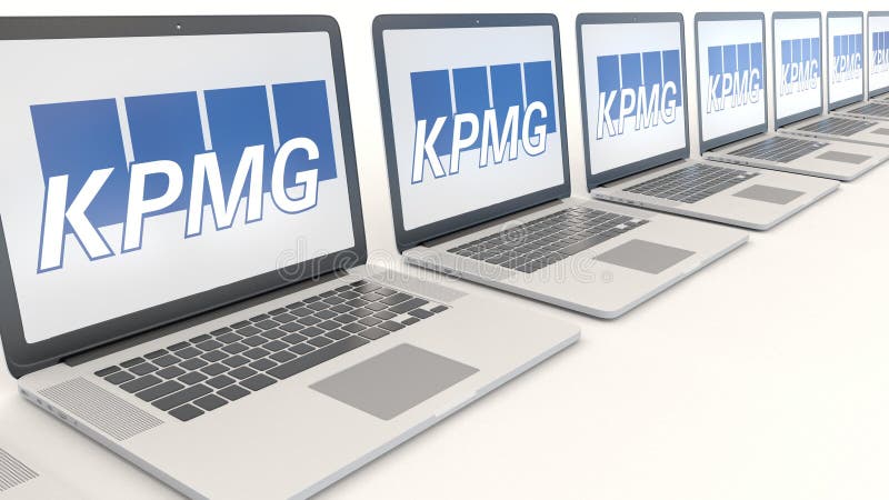 Modern Laptops with KPMG Logo. Computer Technology Conceptual Editorial ...