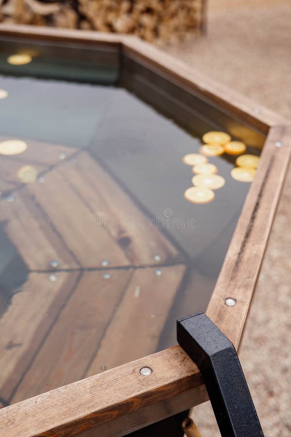 Modern Large Barrel Outdoors in the Middle of the Forest. Soothing Warm ...