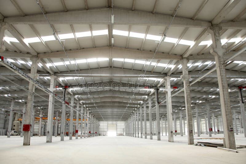 Modern, Large Factory Interior. Stock Image - Image of ceiling ...