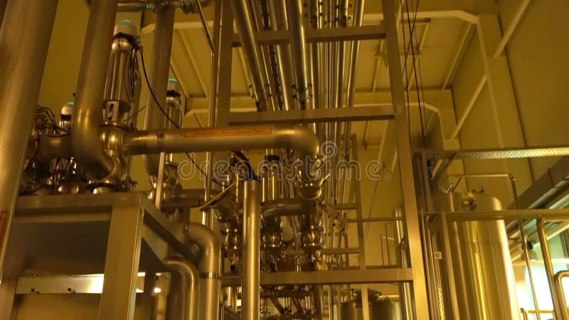 Large Filter System Inside of Plant with Yellow Lighting Stock Video ...
