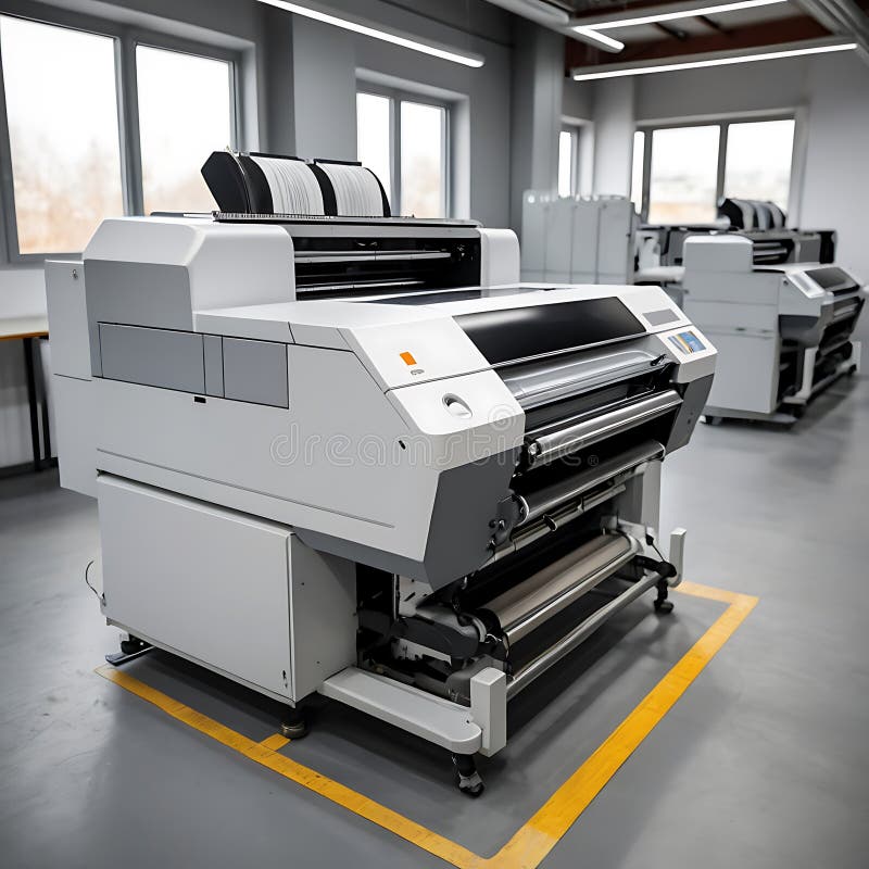 Modern Large-Format Printer in Industrial Setting Stock Illustration ...