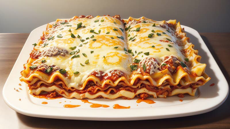 Modern Lasagna Delight Serving Platter.AI Generated Stock Illustration ...