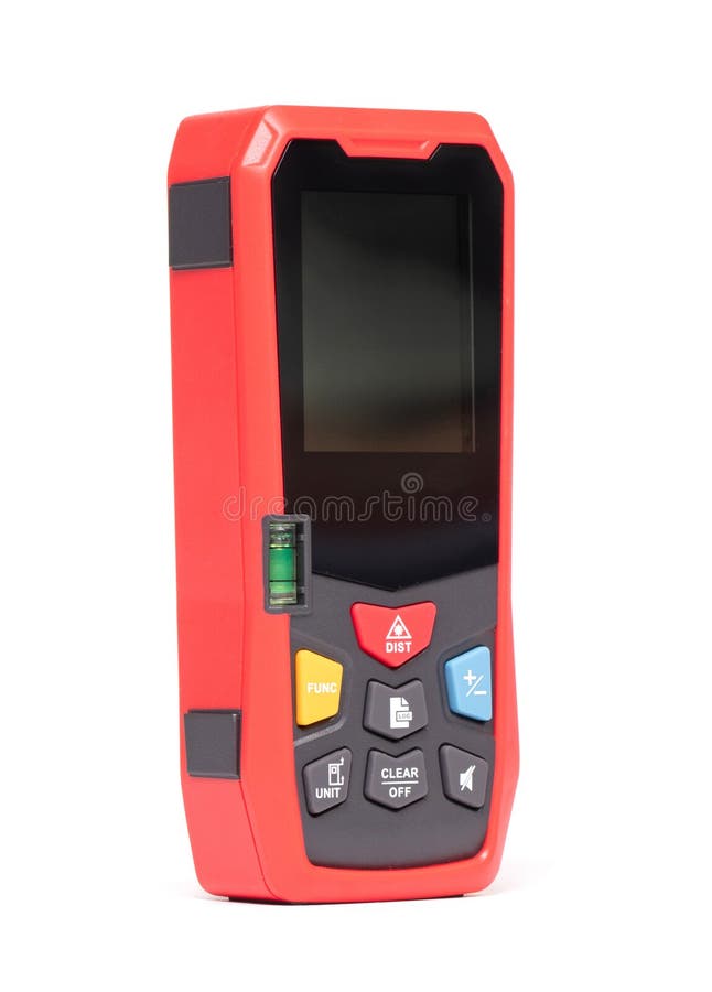 Modern Laser Distance Measurer on a White Background Stock Image ...