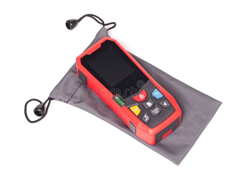 Modern Laser Distance Measurer on a White Background Stock Photo ...