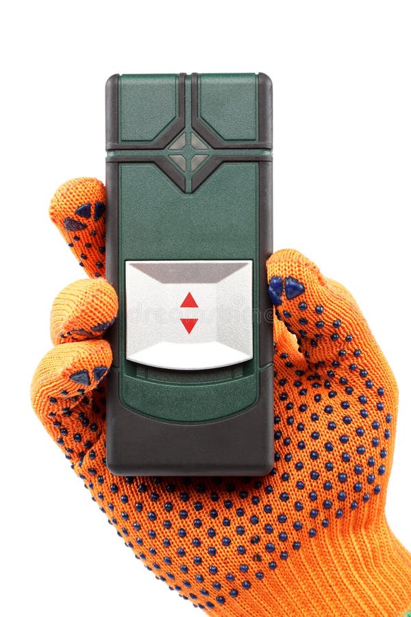 Modern Laser Measuring Level in Hand with Glove. Stock Photo - Image of ...