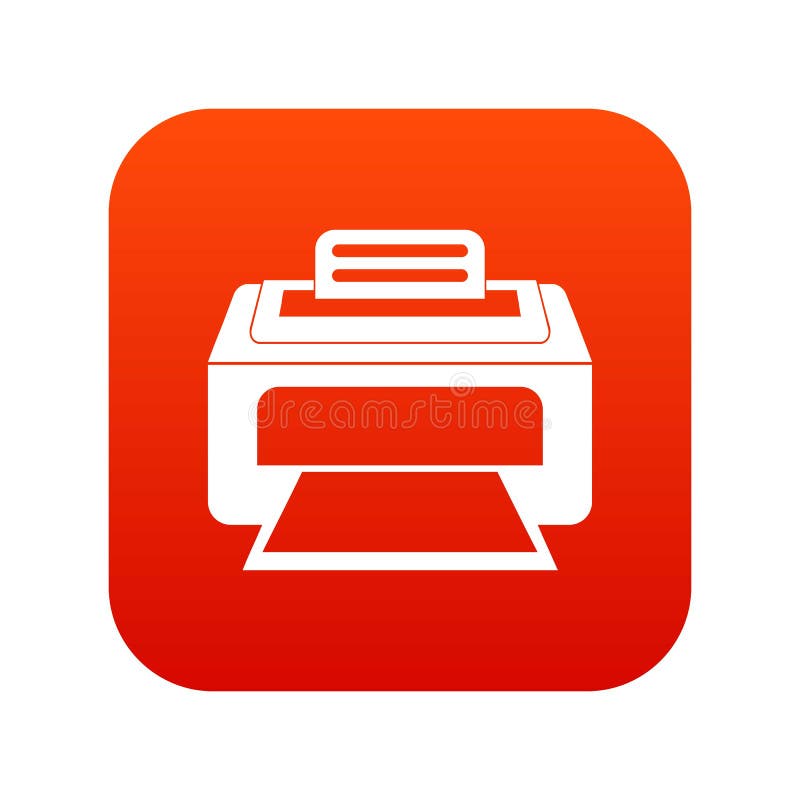 Modern Laser Printer Icon Digital Red Stock Vector - Illustration of ...