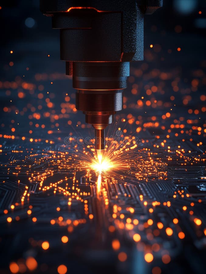 Modern Laser Technology is Used To Process a Microchip in an Advanced ...