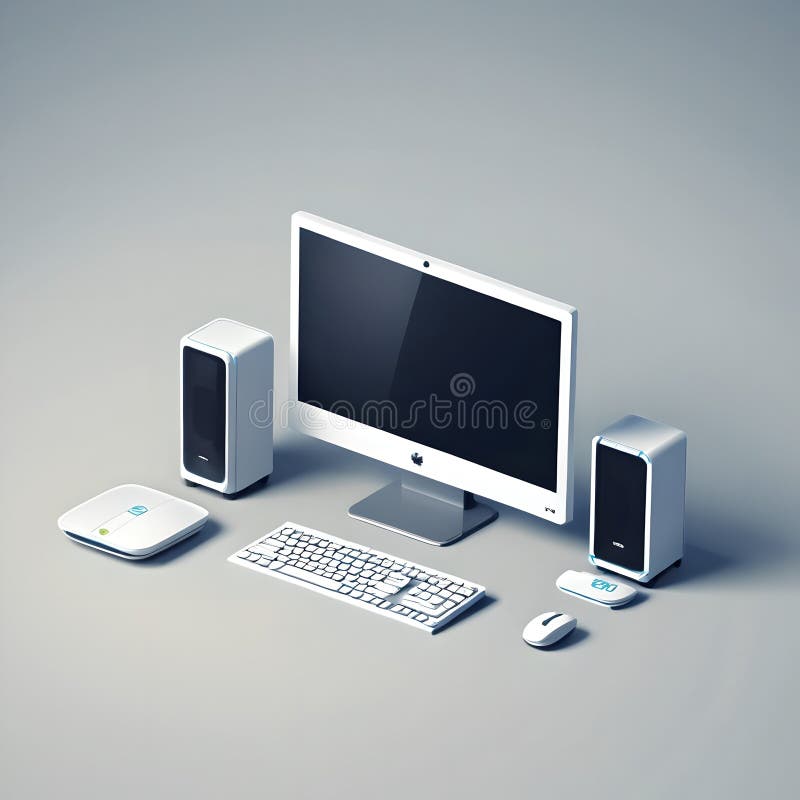 Modern Latest Computer Screen Mouse Speaker Wifi and Keyboard Stock ...