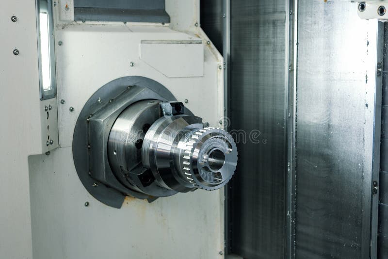 Modern Lathe Metalworking CNC Machine. Stock Image - Image of metalwork ...