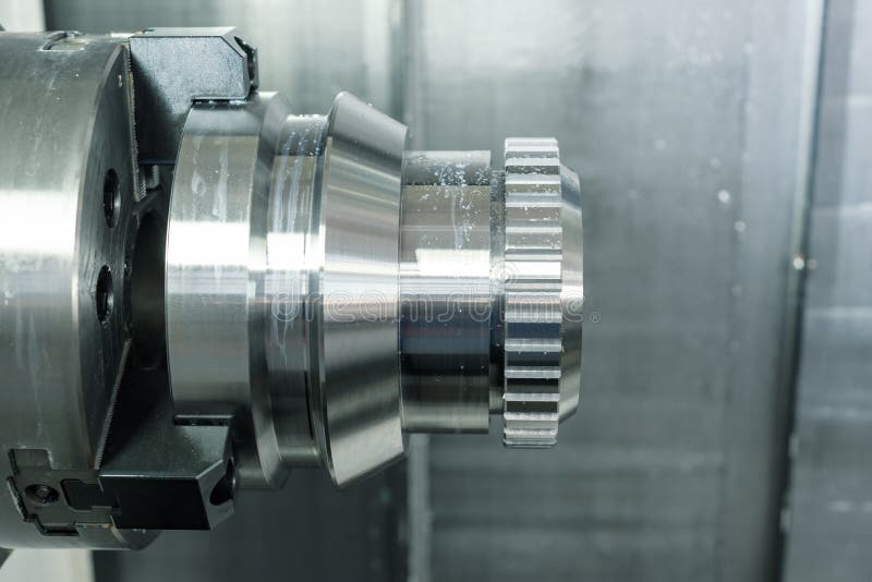 Modern Lathe Metalworking CNC Machine. Stock Image - Image of metal ...