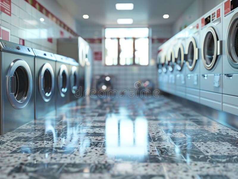 Modern Laundromat stock photo. Image of laundry, cleanliness - 362762916