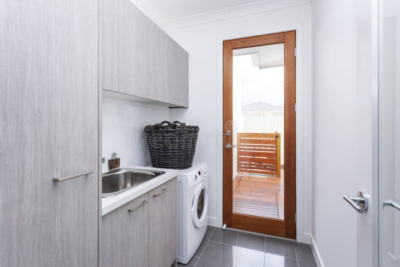 A Modern Laundry Room in Luxury House Stock Image - Image of luxury ...