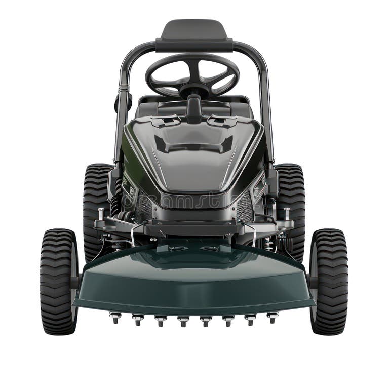 Modern Lawn Mower Front View Isolate Stock Photo - Illustration of ...