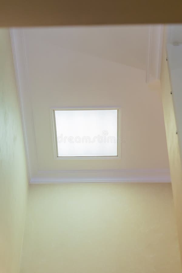 Modern Layered Ceiling with Lights and Matte Panel Stock Photo - Image ...