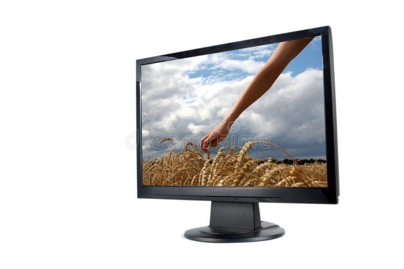Modern lcd monitor stock photo. Image of panel, inches - 10190412