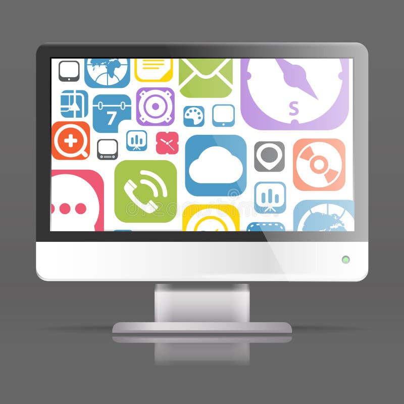 Modern lcd monitor stock vector. Illustration of screen - 34193126