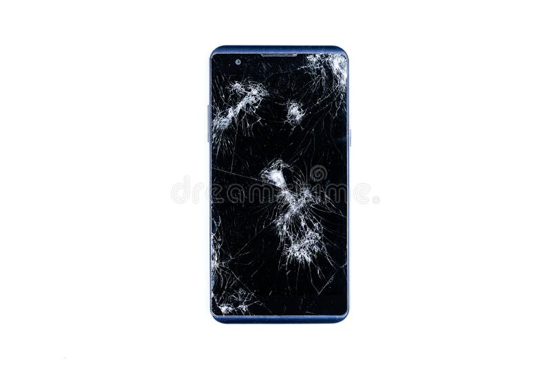 Broken and Cracked Glass Smartphone Screen, White Lines on Black Screen ...