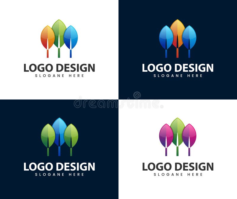 Modern Leaf Logo Design. Abstract Colourful Leaf Logo Design Stock ...
