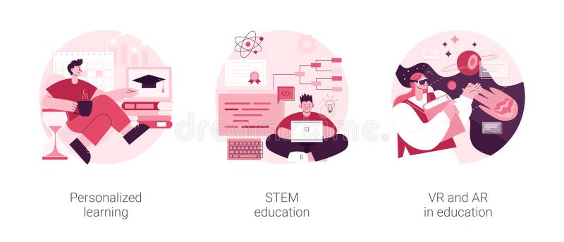 Modern Learning Abstract Concept Vector Illustrations. Stock Vector - Illustration of vector ...