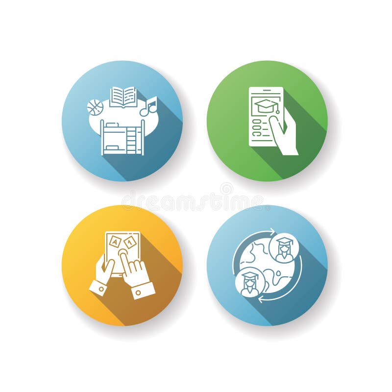 Modern Learning Opportunities RGB Color Icons Set Stock Vector ...