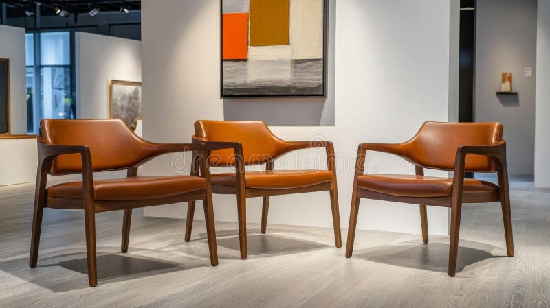 Modern Leather Chairs in Art Gallery Stylish Seating and Interior ...