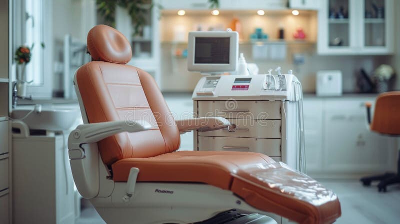 A Modern, Leather Examination Chair in a Clean and Bright Medical ...