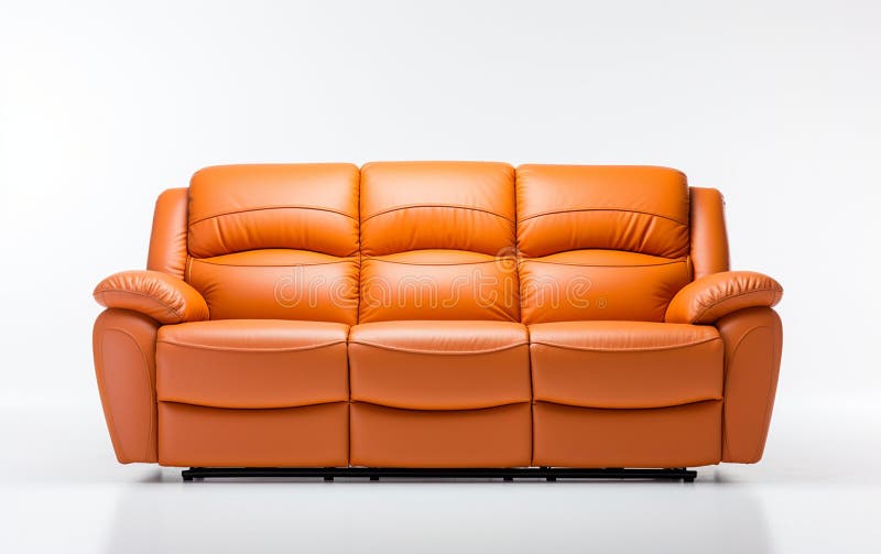 Modern Leather Reclining Couch on Generative Ai . Stock Illustration ...