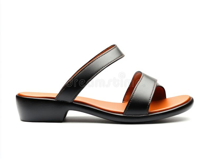 Modern Leather Sandals on White Background. Generative Ai Stock ...