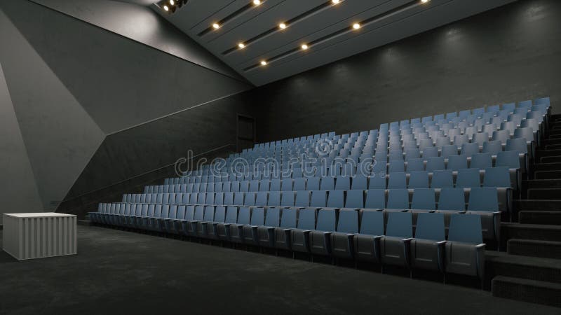 Modern Lecture Hall. 3d Illustration Stock Illustration - Illustration ...