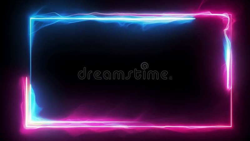 Modern LED Frame with Blue and Pink Light Against a Dark Backdrop ...