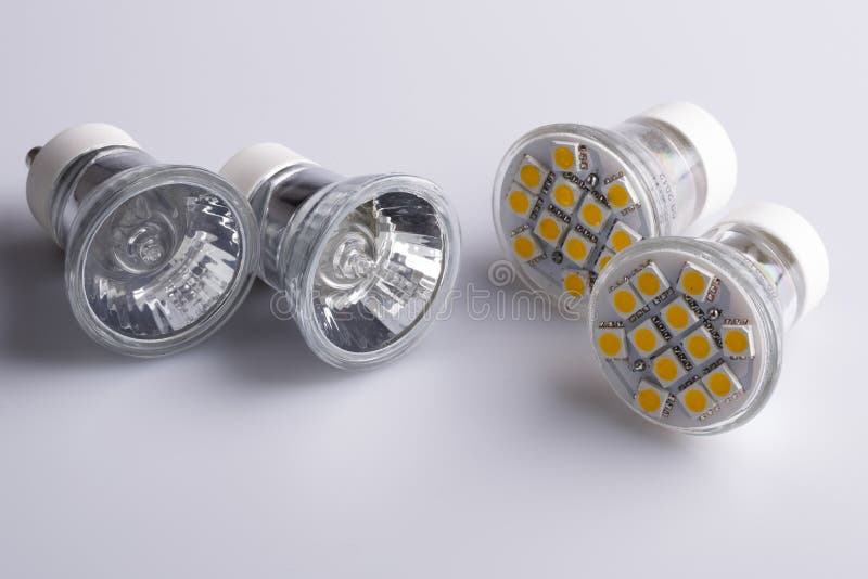 Modern LED Bulbs with Classic Old Bulbs Stock Image - Image of bulb ...