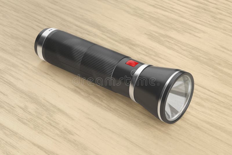 Modern led flashlight stock illustration. Illustration of battery ...