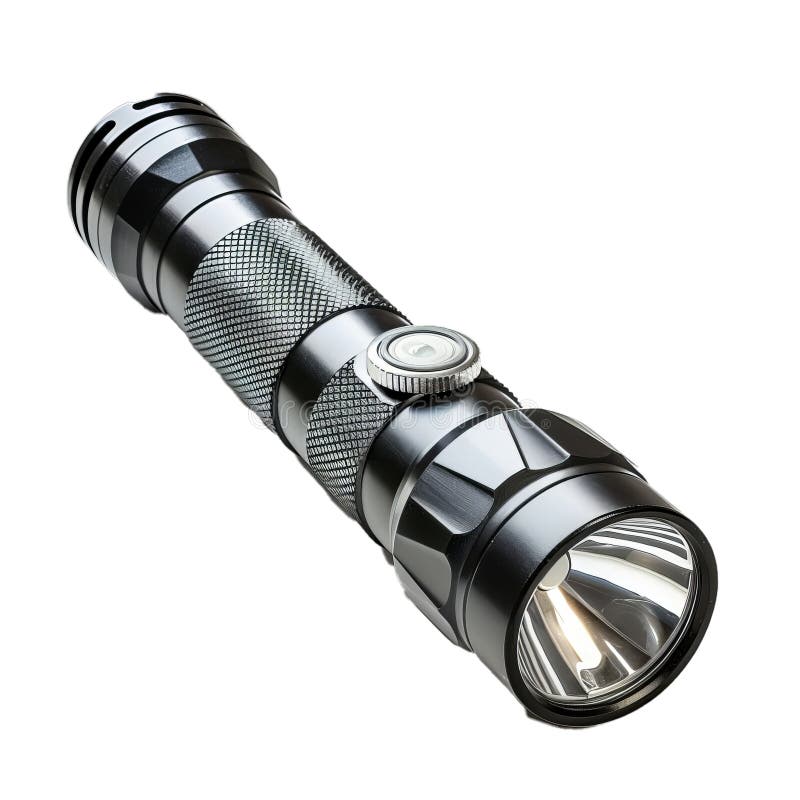 Modern Led Flashlight Isolated on Transparent Background Stock Photo ...