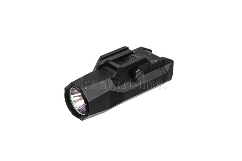 Modern LED Flashlight with Weapon Mount. Underbarrel Tactical ...
