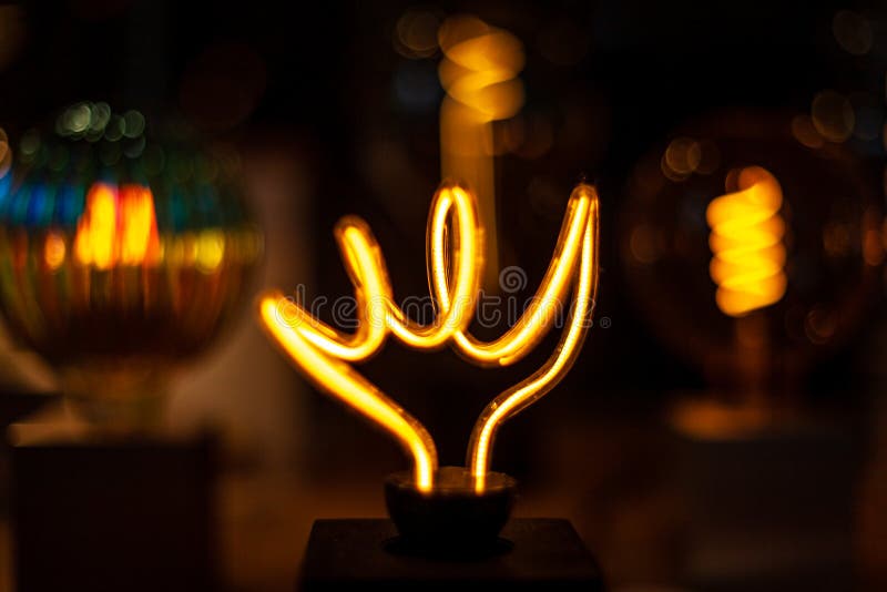 Modern Led Lights of Different Shapes and Colors Stock Photo - Image of ...