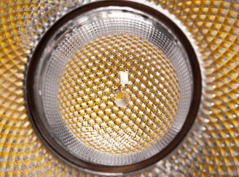 Modern LED Matrix Lamp, Reflector for Light. Macro Stock Photo - Image ...