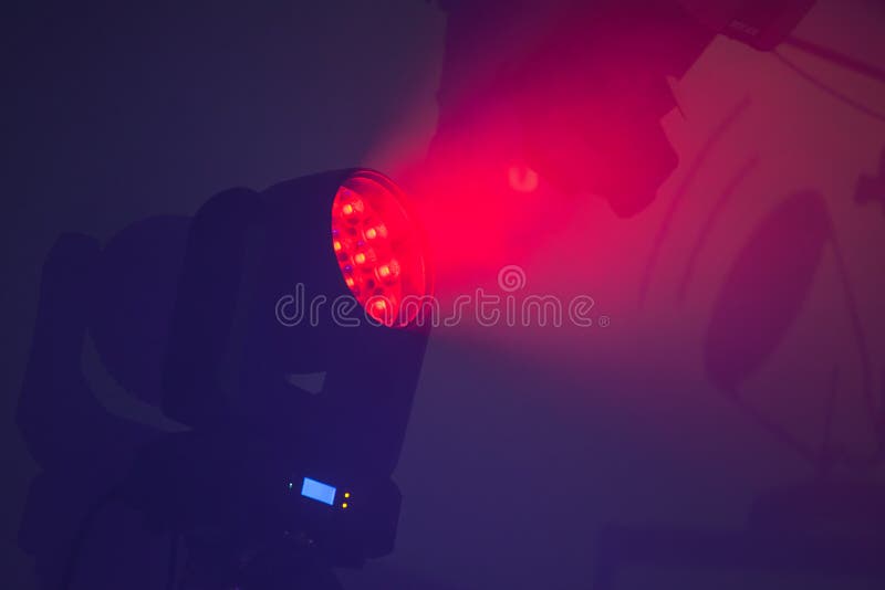 Modern LED Spot Light with Red Beam Stock Image - Image of nightlife ...