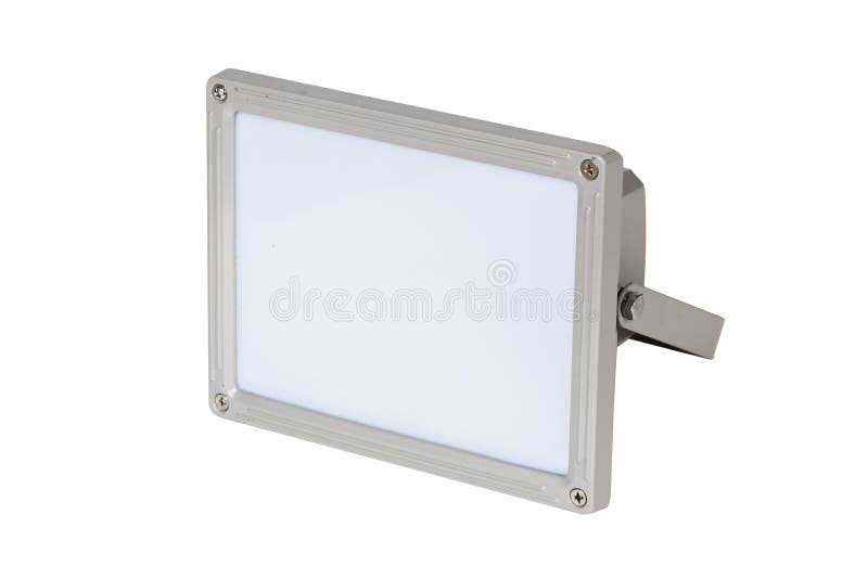 Modern LED Street Lights on White Background Stock Photo - Image of ...