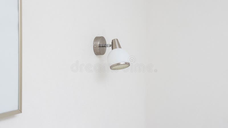 Modern LED Wall Lamp, Close-up. White Lamp for Lighting Stock Image ...