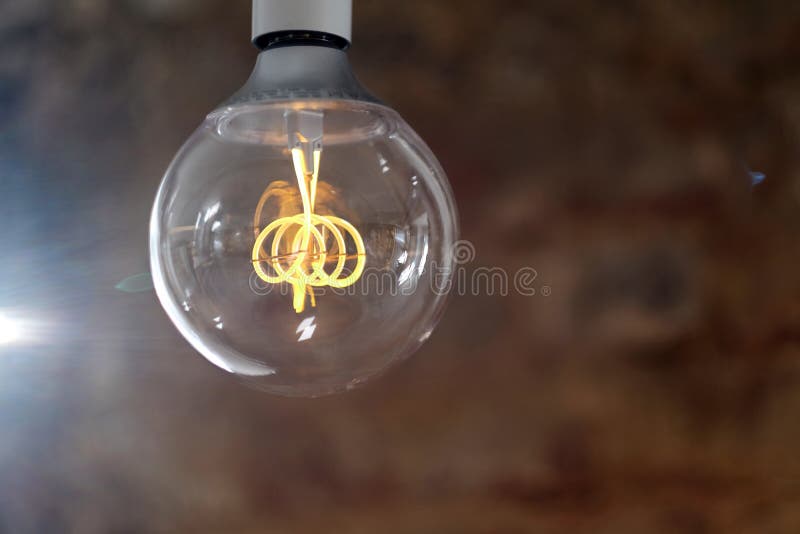 Modern LED-lampa Med En Sfärisk Glödlampa Fotografering för Bildbyråer ...