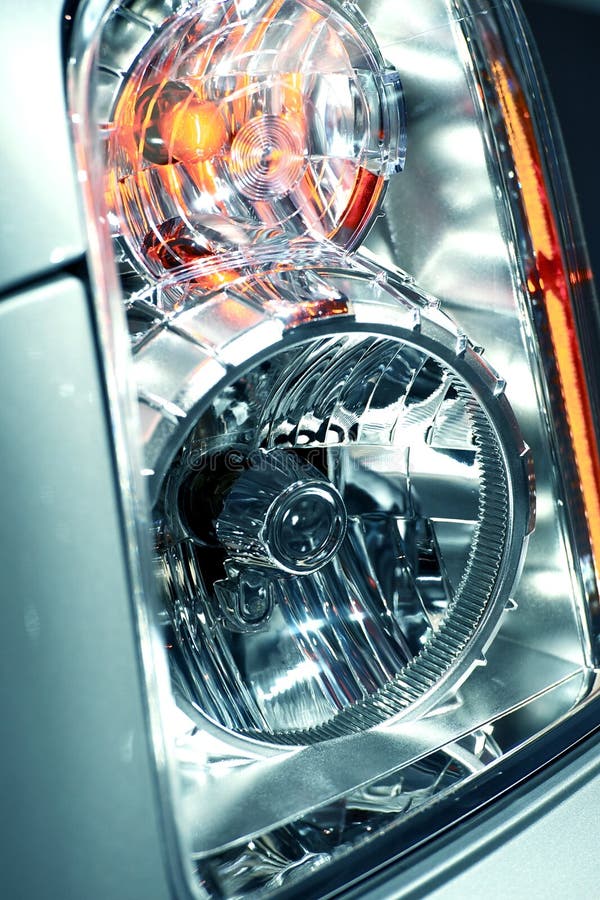 Modern Lens Car Headlight stock image. Image of closeup - 25956561