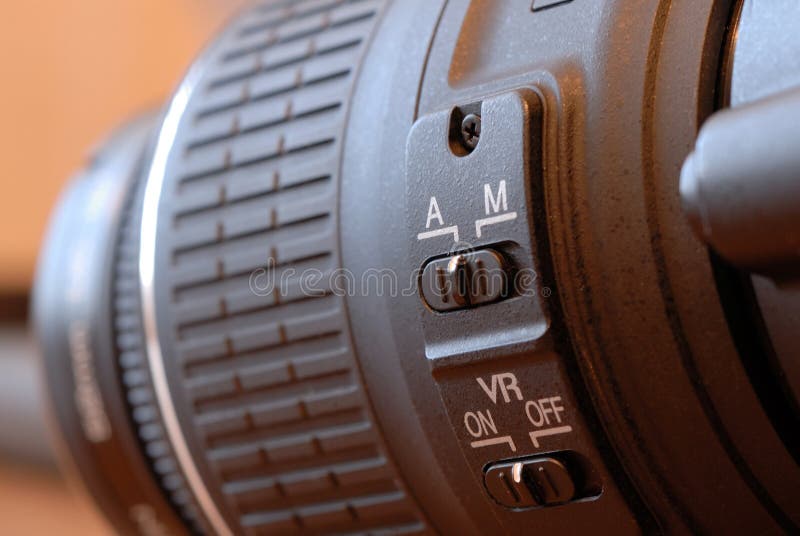 Modern Lens Control Buttons. Shallow Depth of Field Stock Photo - Image ...