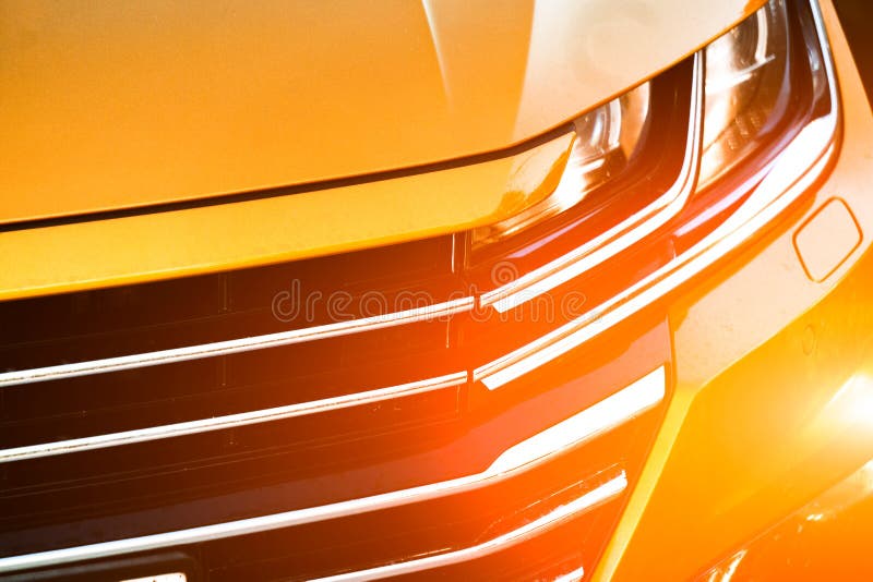 Modern Lens Headlight on the Car. Car Light Stock Image - Image of gray ...