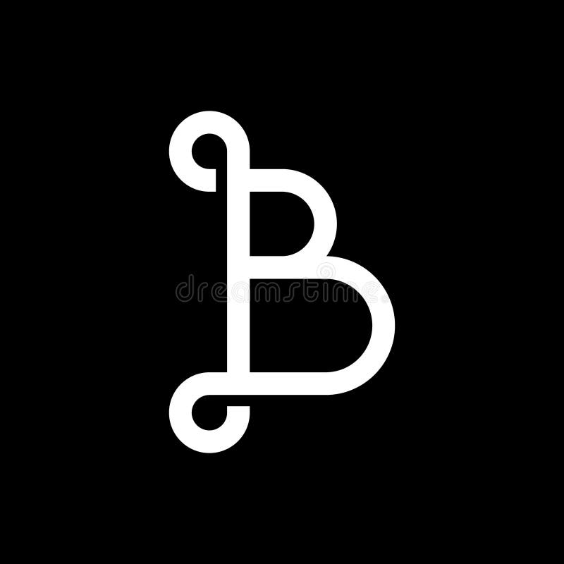 Modern Letter B with Overlapping Line Logo Design Stock Vector ...