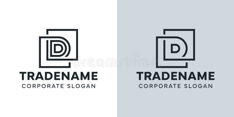 Modern Letter D with Double Square Logo, for Business with D Initial ...