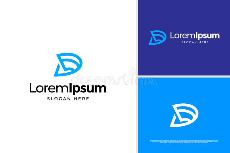 Modern Letter D Monogram Line Tech Logo Vector Design Stock Vector ...