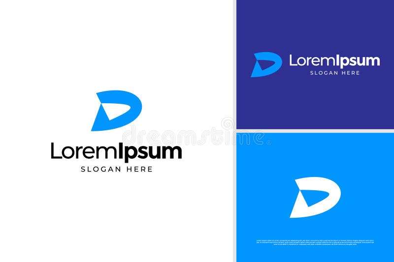 Modern Letter D Monogram Line Tech Logo Vector Design Stock Vector ...