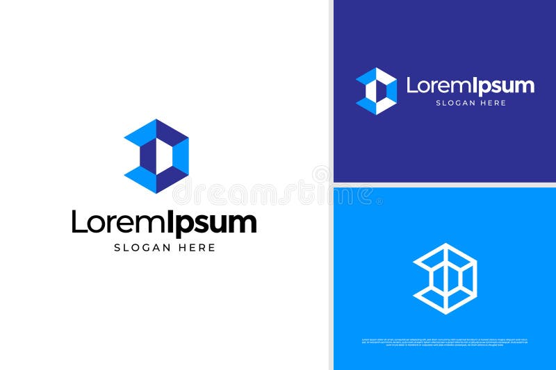 Modern Letter D Monogram Line Tech Logo Vector Design Stock Vector - Illustration of type ...