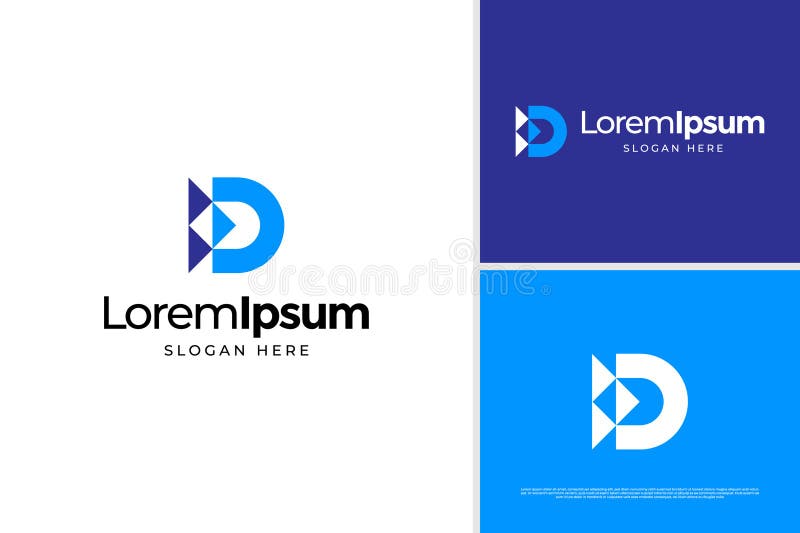 Modern Letter D Monogram Line Tech Logo Vector Design Stock Vector ...