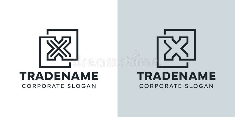 Modern Letter X with Double Square Logo, for Business with X Initial ...
